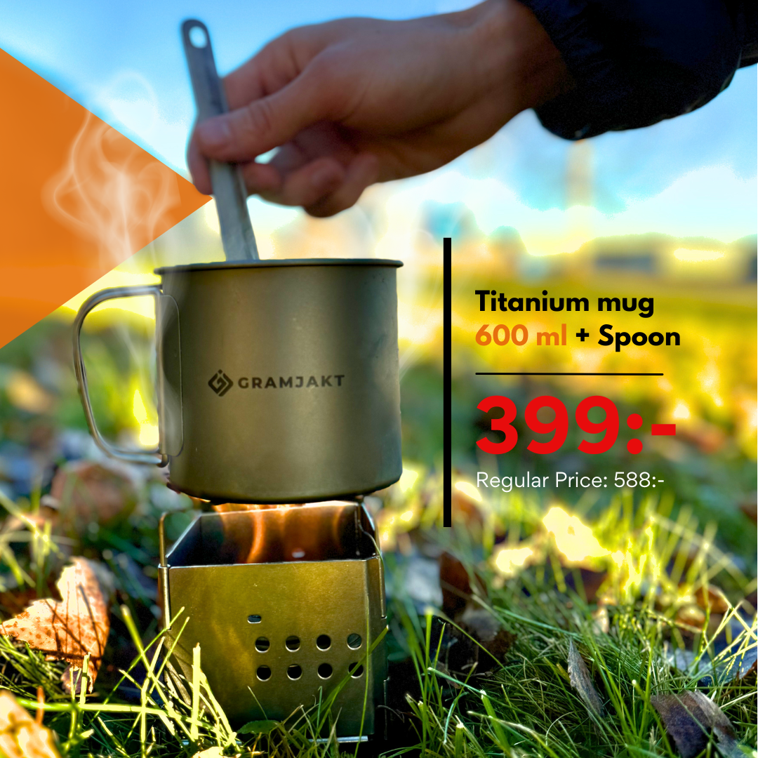 Gramjakt titanium container 600 ml and Spoon - Backpackinglight.dk