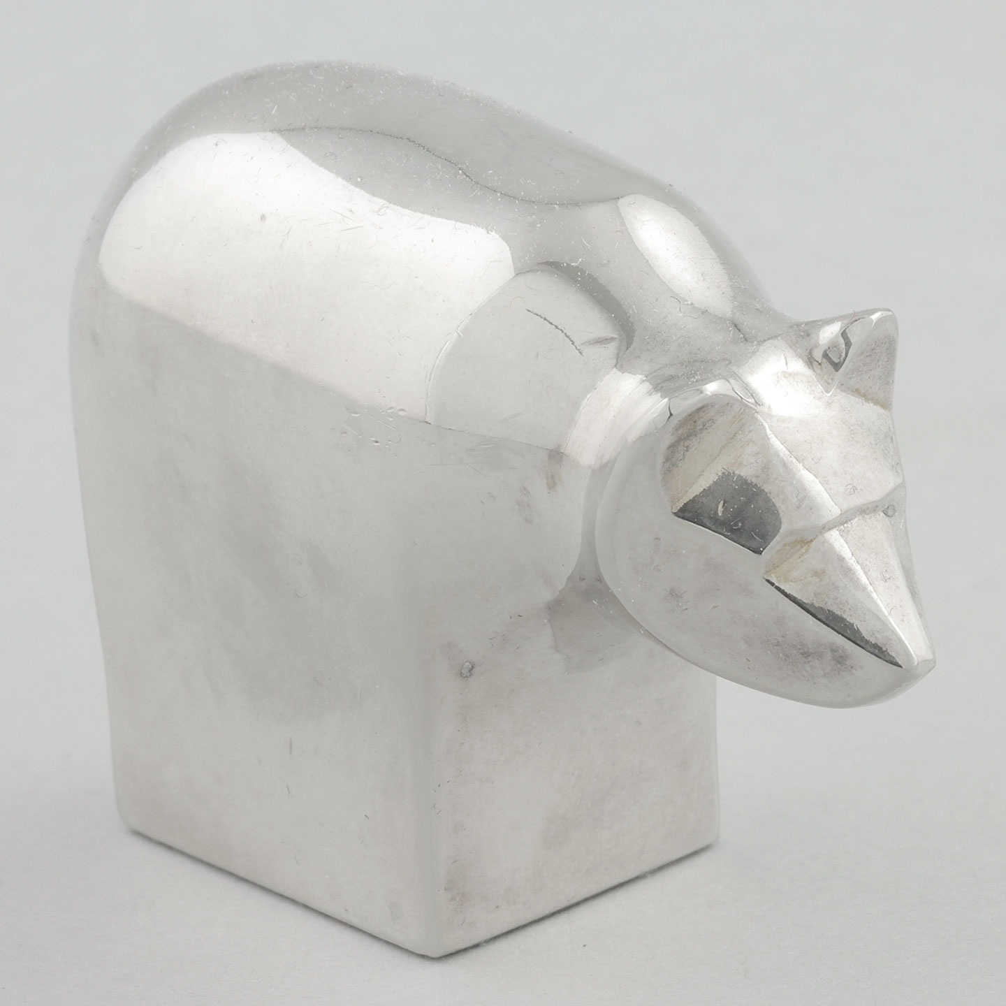 Gunnar Cyrén (Silver Zoo 1982) Brown Bear with Modern Form 6,5 cm