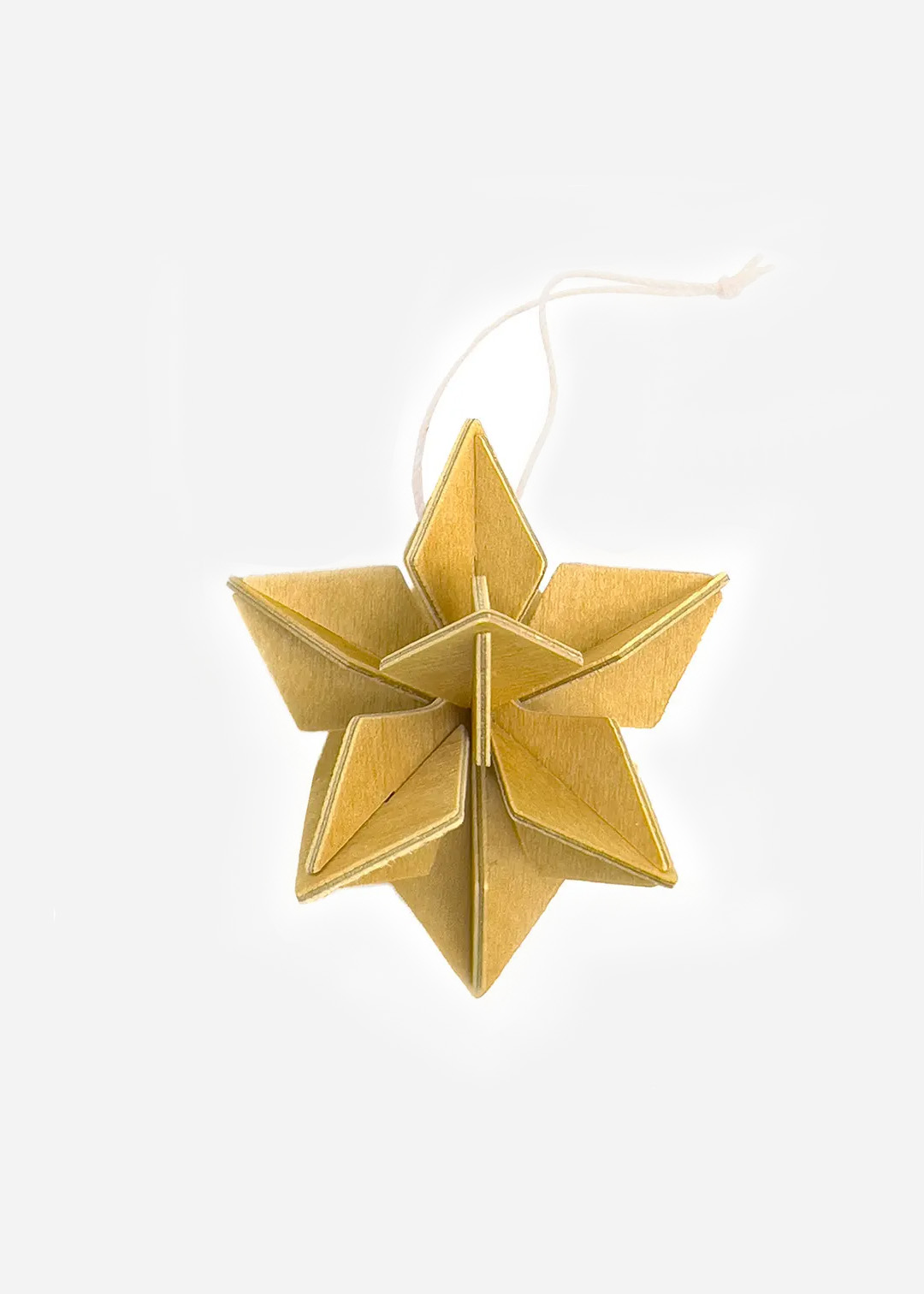 Christmas ornament, Birch star, Mustard yellow - Moderna Museet's Shop