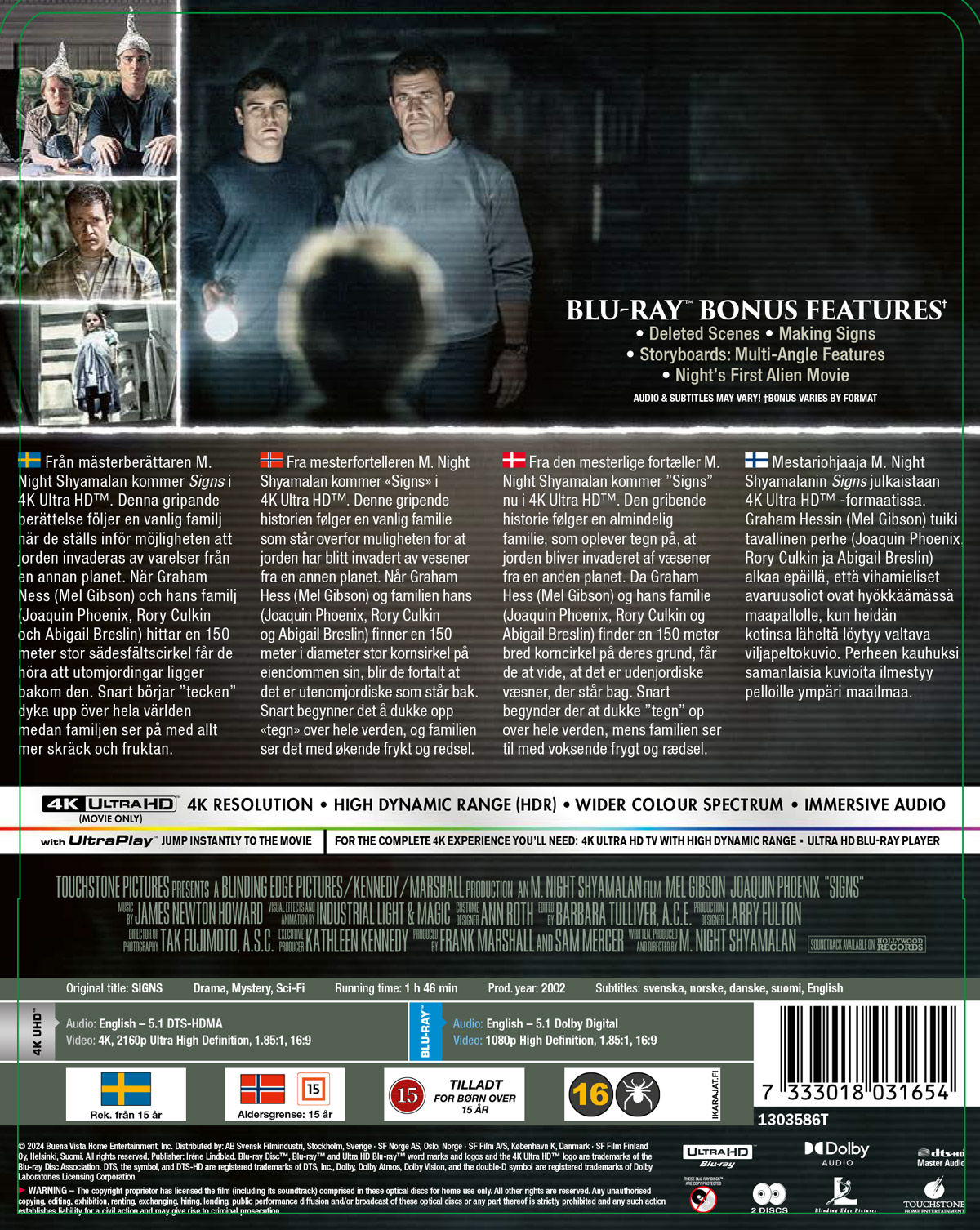 Signs (Limited Edition Steelbook) (4K Ultra HD + Blu-ray) - Kvarnvideo.se