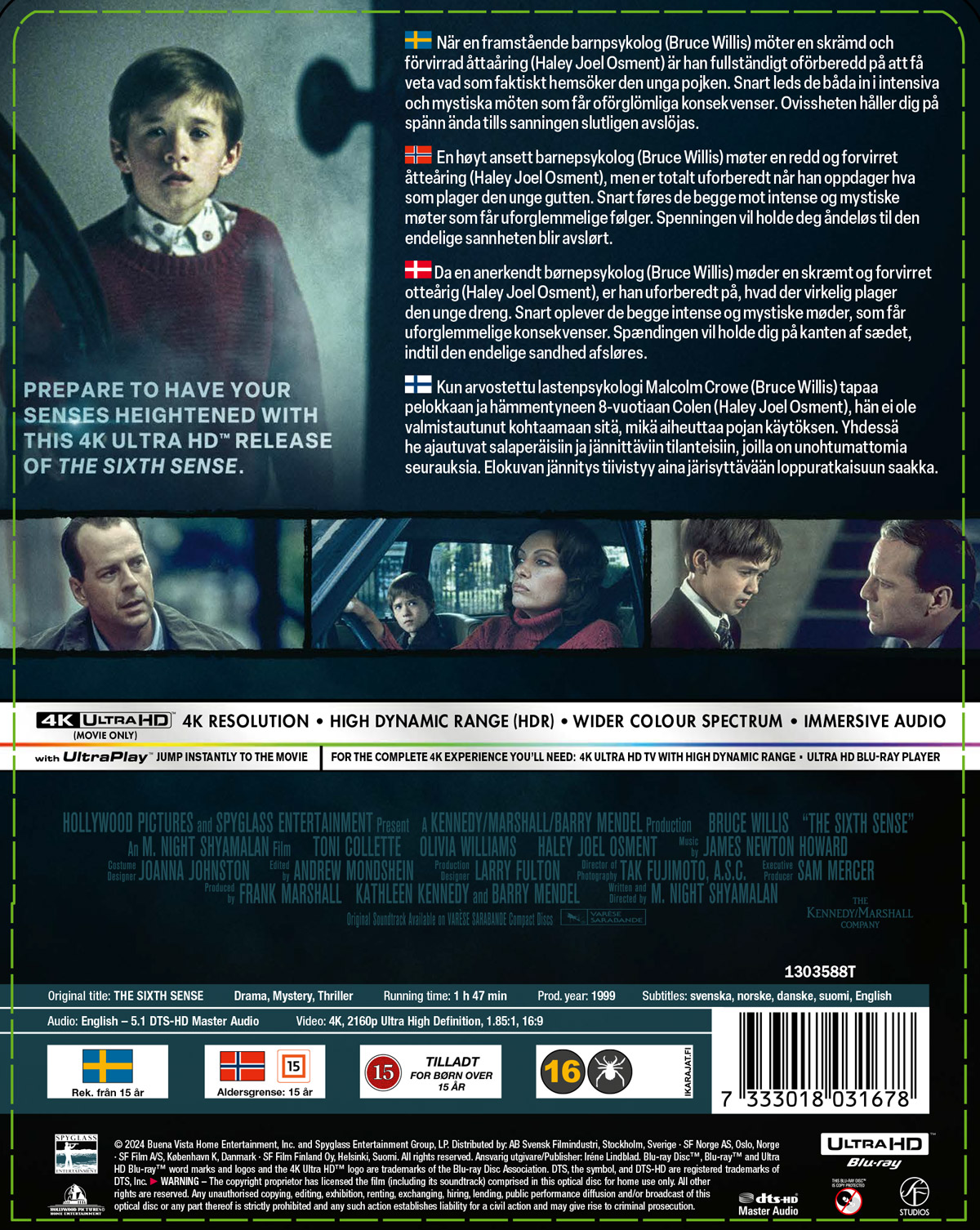 Sjätte Sinnet (Limited Edition Steelbook) (4K Ultra HD) - Kvarnvideo.se
