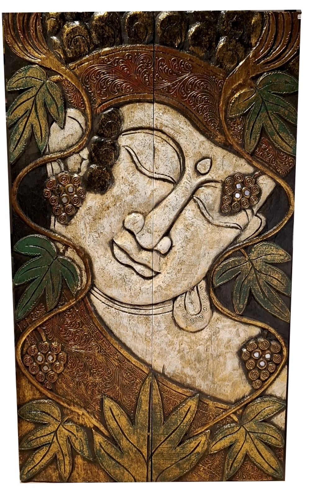 Stengarden.com - Hand snidad och Målad Buddha Tavla