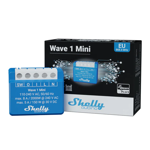 Shelly Wave 1 Mini - Kompakt Z-Wave Smart Switch med Potentialfria ...