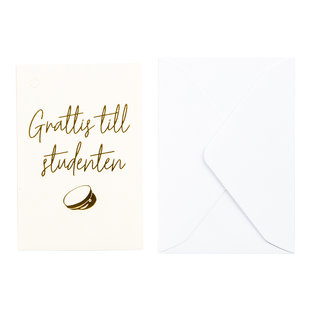 Grattiskort liten - "Grattis till studenten" - PartyDekor
