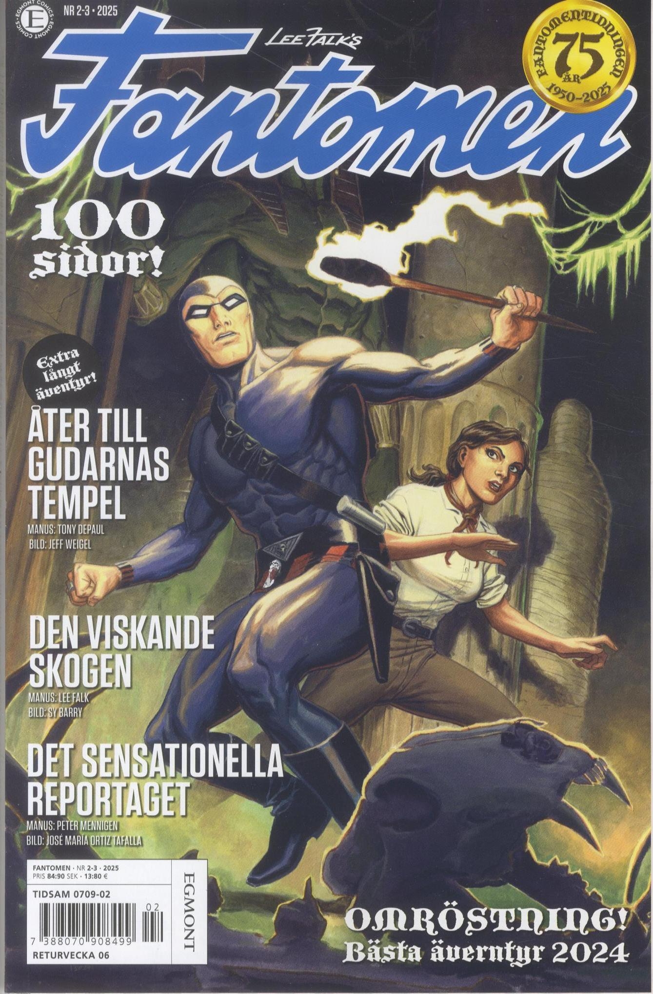 Fantomen 2025 nr 2/3, Extra långt äventyr: Åter till gudarnas tempel - Seriekällaren
