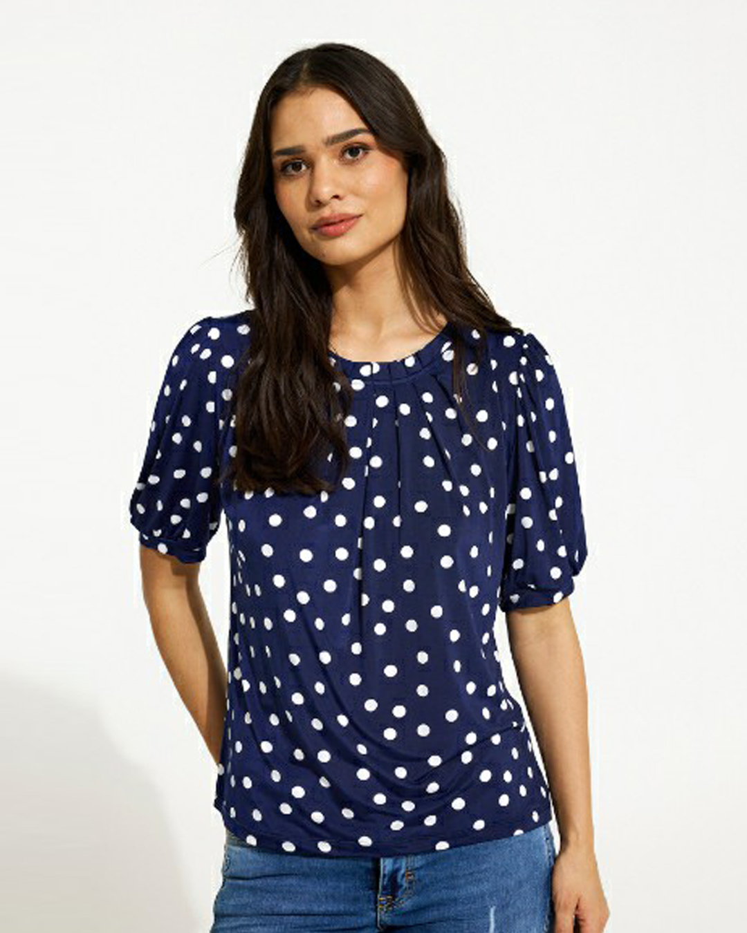 Topp Grazia marin med vita prickar - Jacobssons