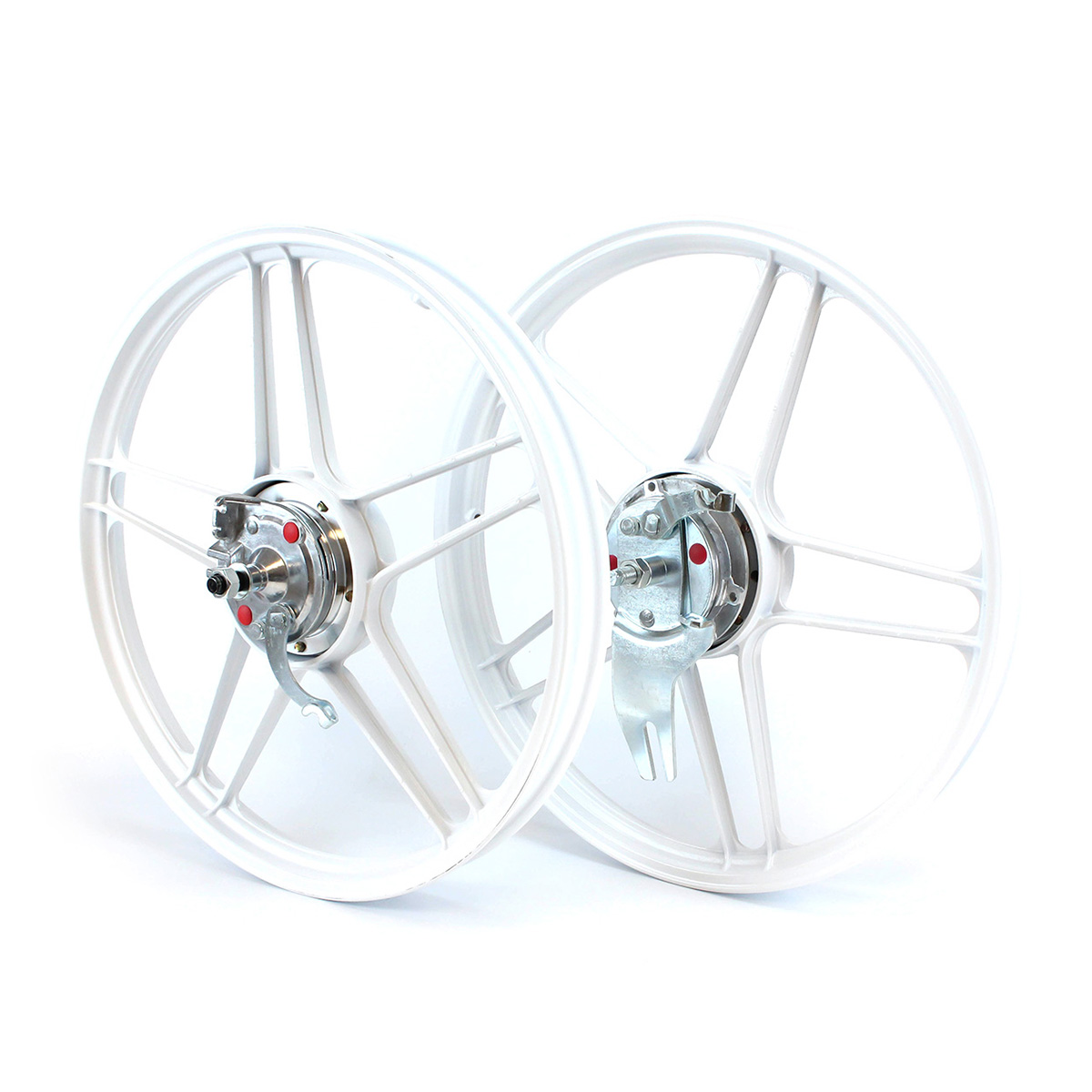 "Star" rims for Puch Maxi, front and rear. White - Mopedrenovering
