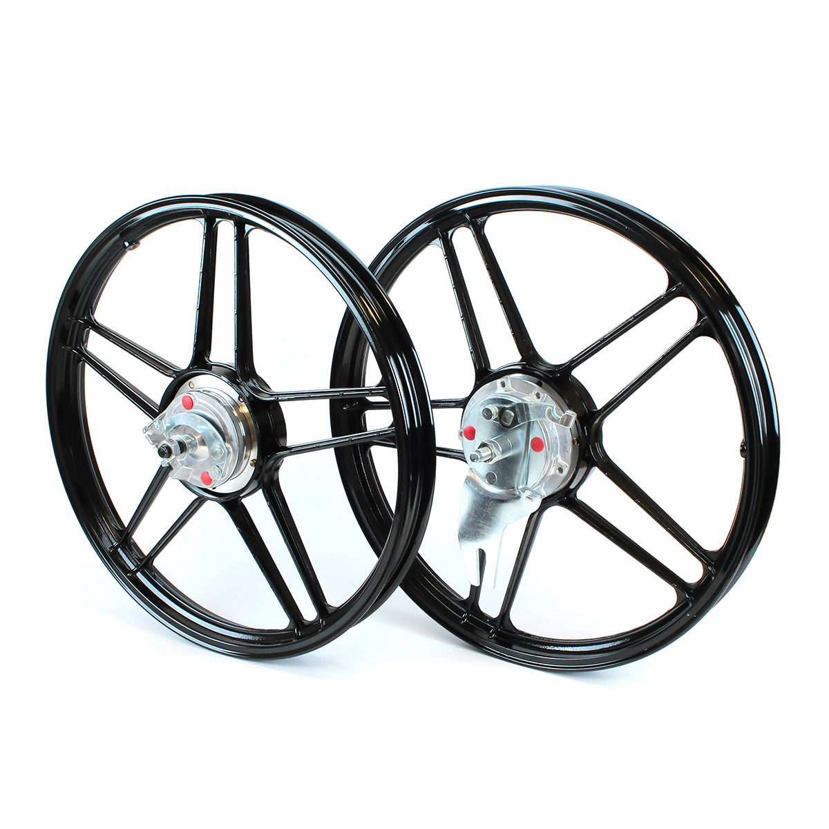 "Star" rims for Puch Maxi, front and rear.Black - Mopedrenovering