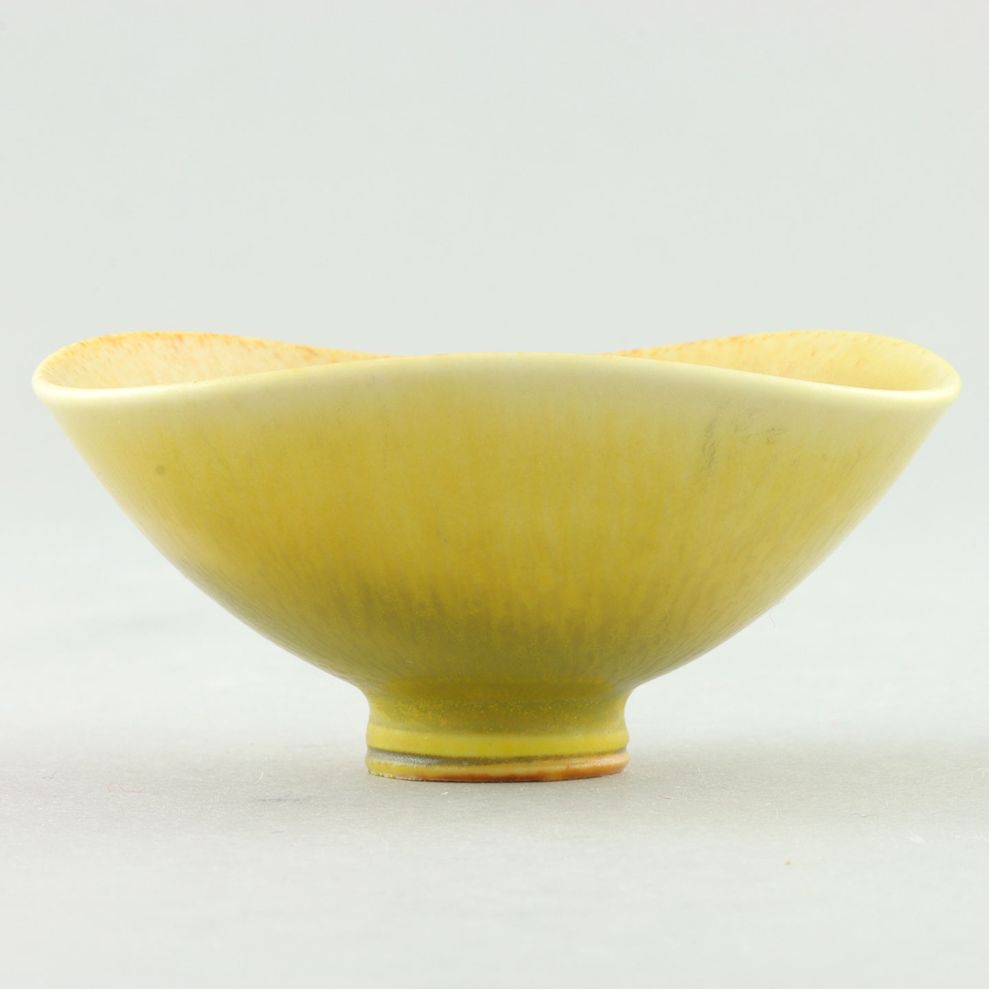Berndt Friberg (1960s) Unique Yellow Haresfur Bowl 6 cm