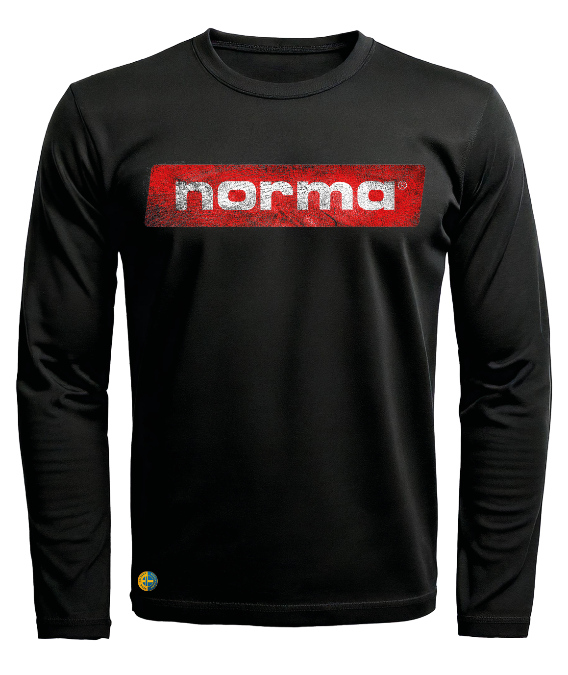 NORMA® grungy logo men's long sleeve t-shirt - NORMA® Brand Shop