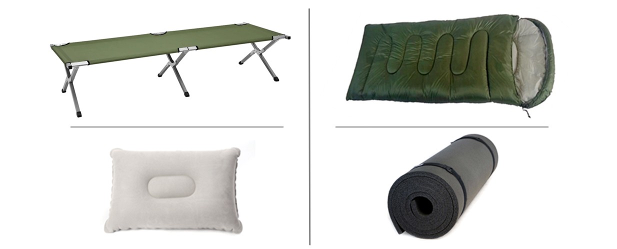 Sleeping package Tent bed and sleeping equipment - The General Prepper