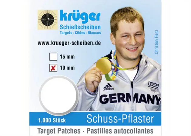 Kruger Target patches 8419, 19 mm white - corax-store.eu