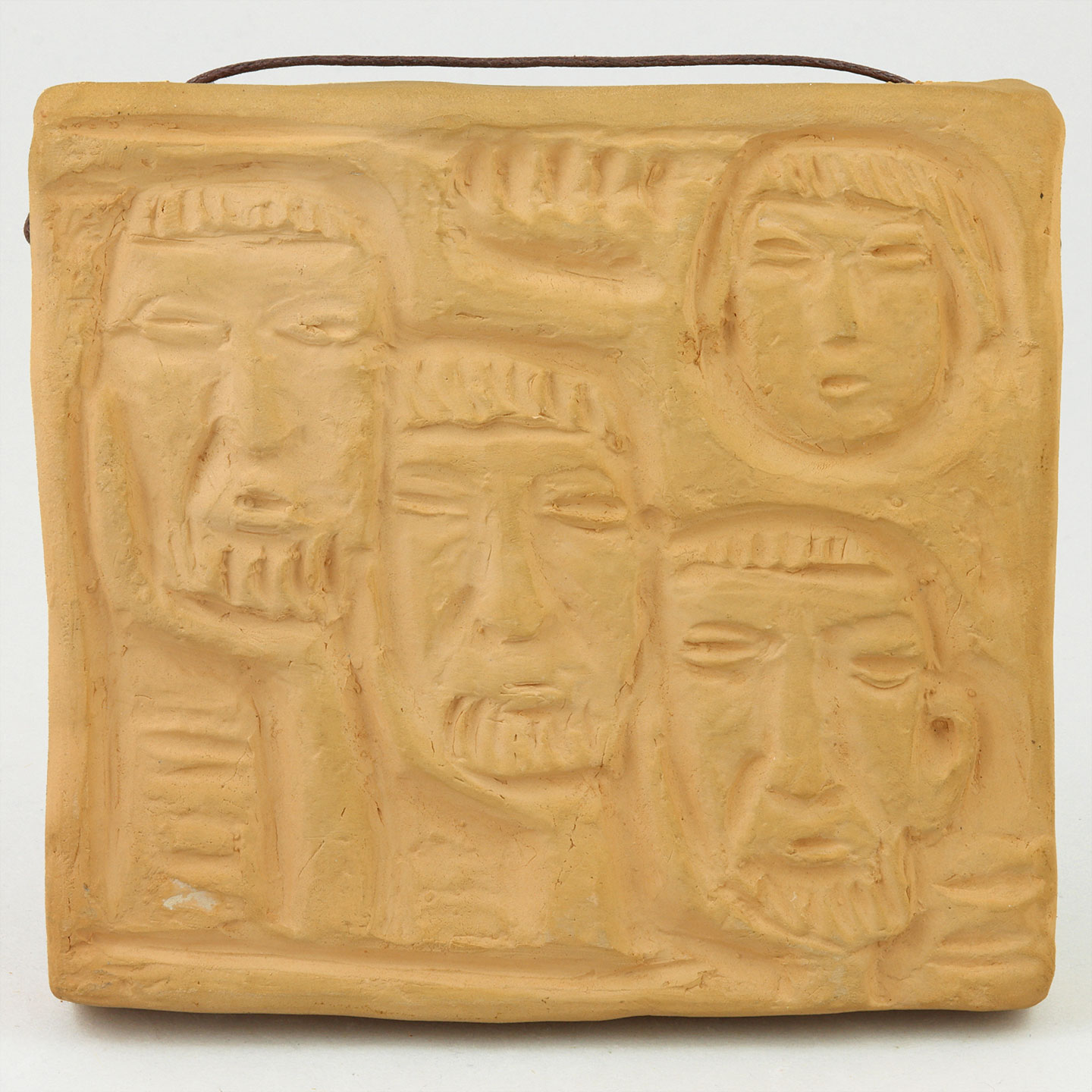 Åke Holm (1960s) Relief Wall Plaque with Faces Relief 14 cm