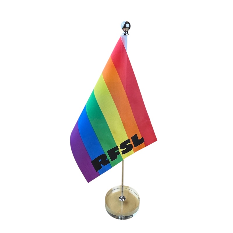 Table flag crystal base with RFSL logo | Happypride