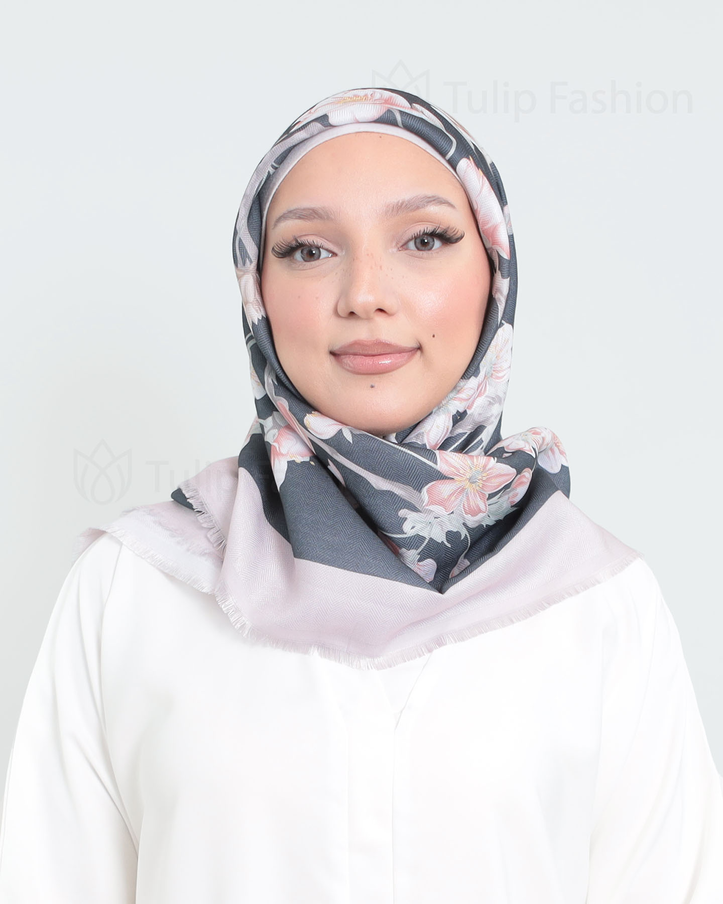 Hijab - Square 100 cm - Grå - Tulip Fashion