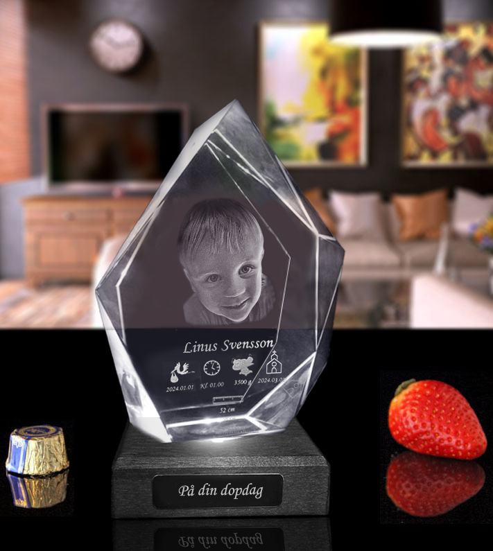 Baptism Gift Package Large With 3D Crystal - Crystal Memories
