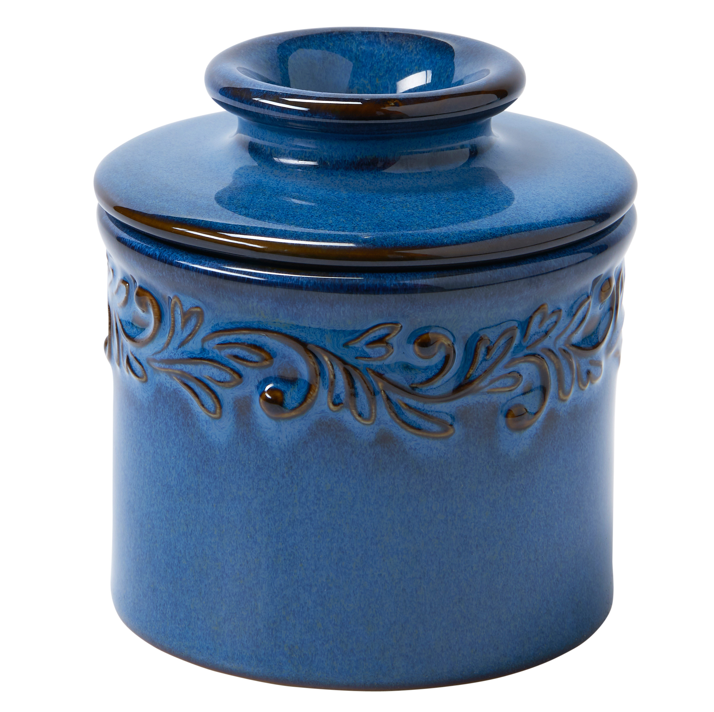 Smörklocka, Denim Blue Antique Butter Bell Crock - Reactive Glaze ...