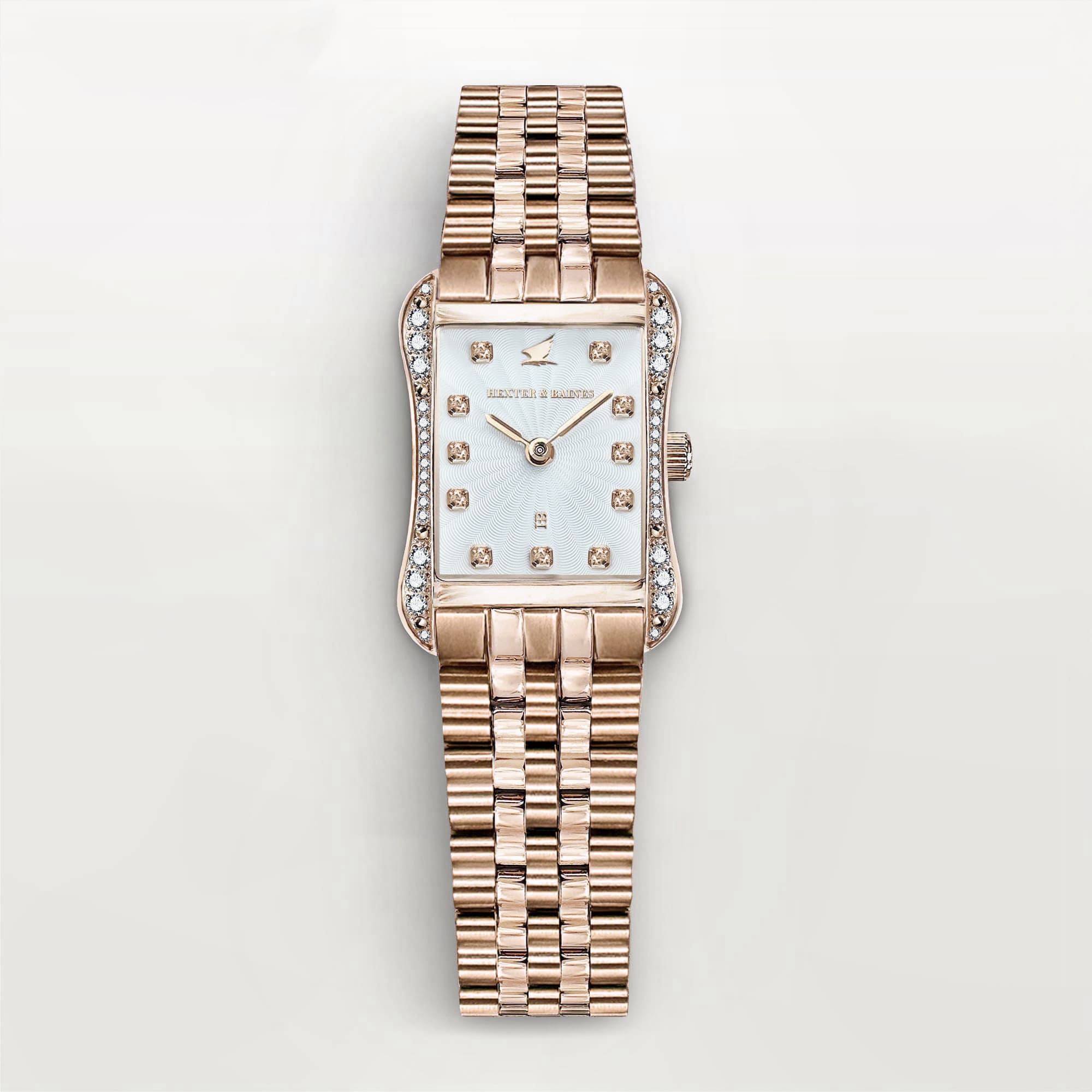 H&B Cronvas Pavé, Rose Gold & White - Hexter & Baines - Australia