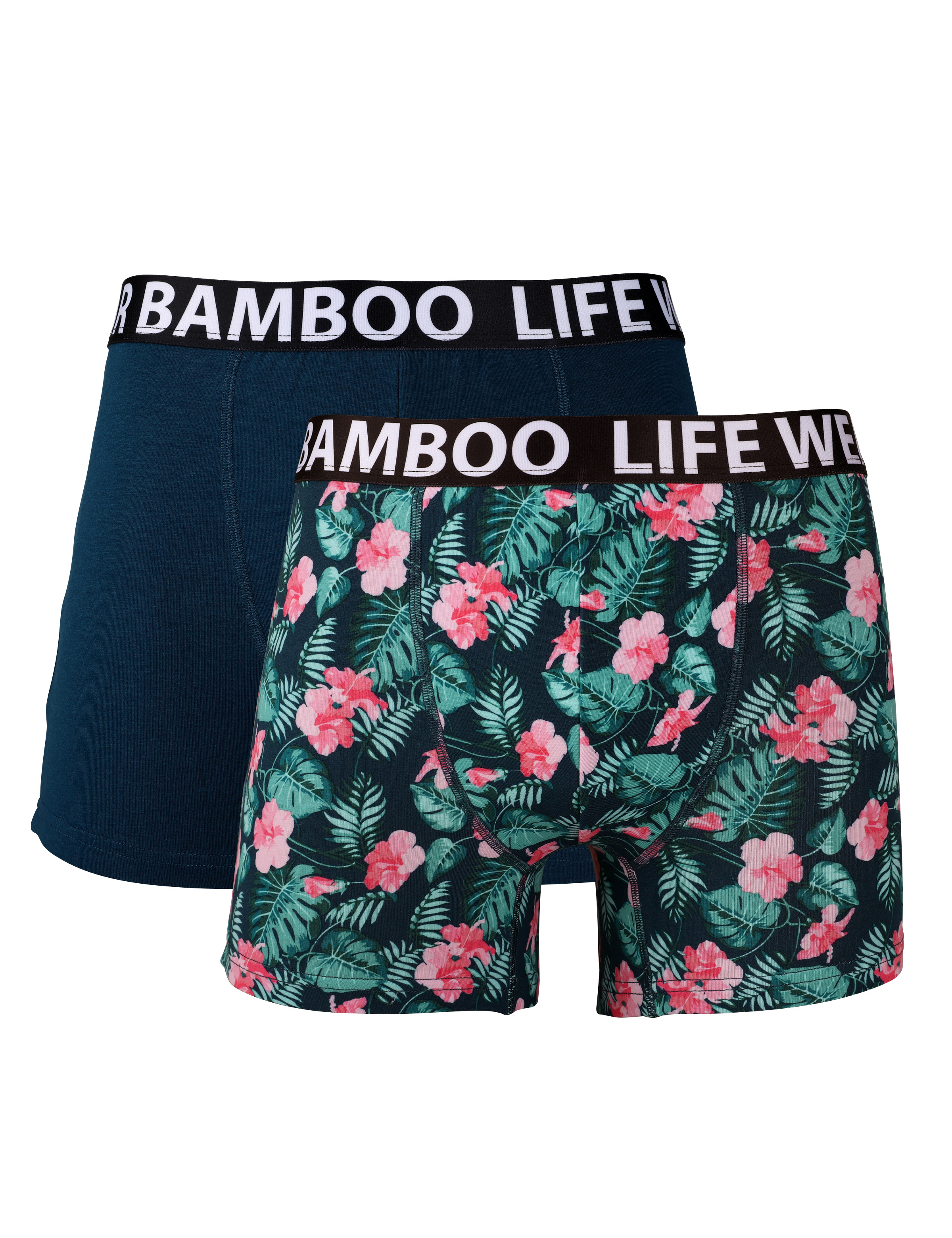 2-pack boxerkalsonger i bambu -Hibiscus - Bambuboden