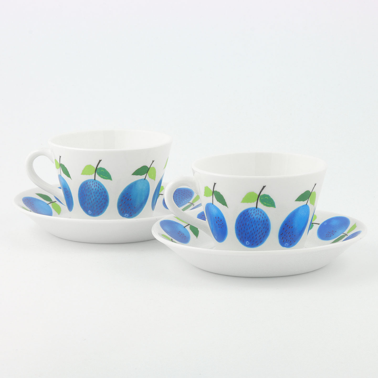 Stig Lindberg (Prunus 1962) Two Coffee Cups with Plum Decor 9 cm (6)
