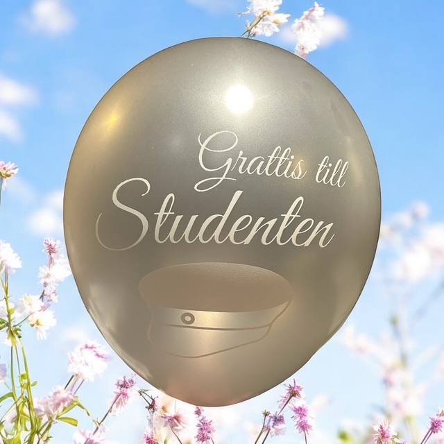 Ballonger "Grattis till studenten" - Silver 8-pack - PartyDekor