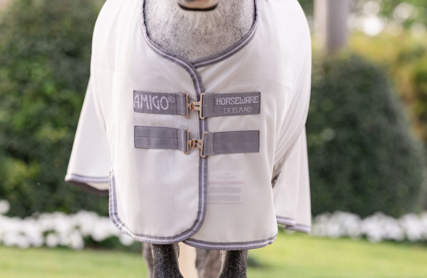 Horseware Amigo Bug Rug Pony Fluedekken - Sølv/Titanium Grey & Silver ...