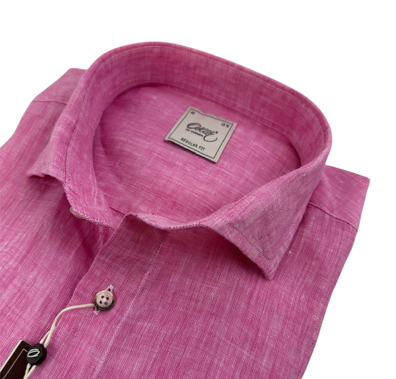 Skjorta rosa i 100% linne. Oscar Of Sweden - Nisses Herrmode