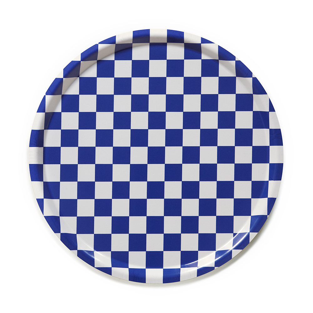 Sea Salt CHECKER Round Serving Tray - 38 cm - Firefly Reflectors ...