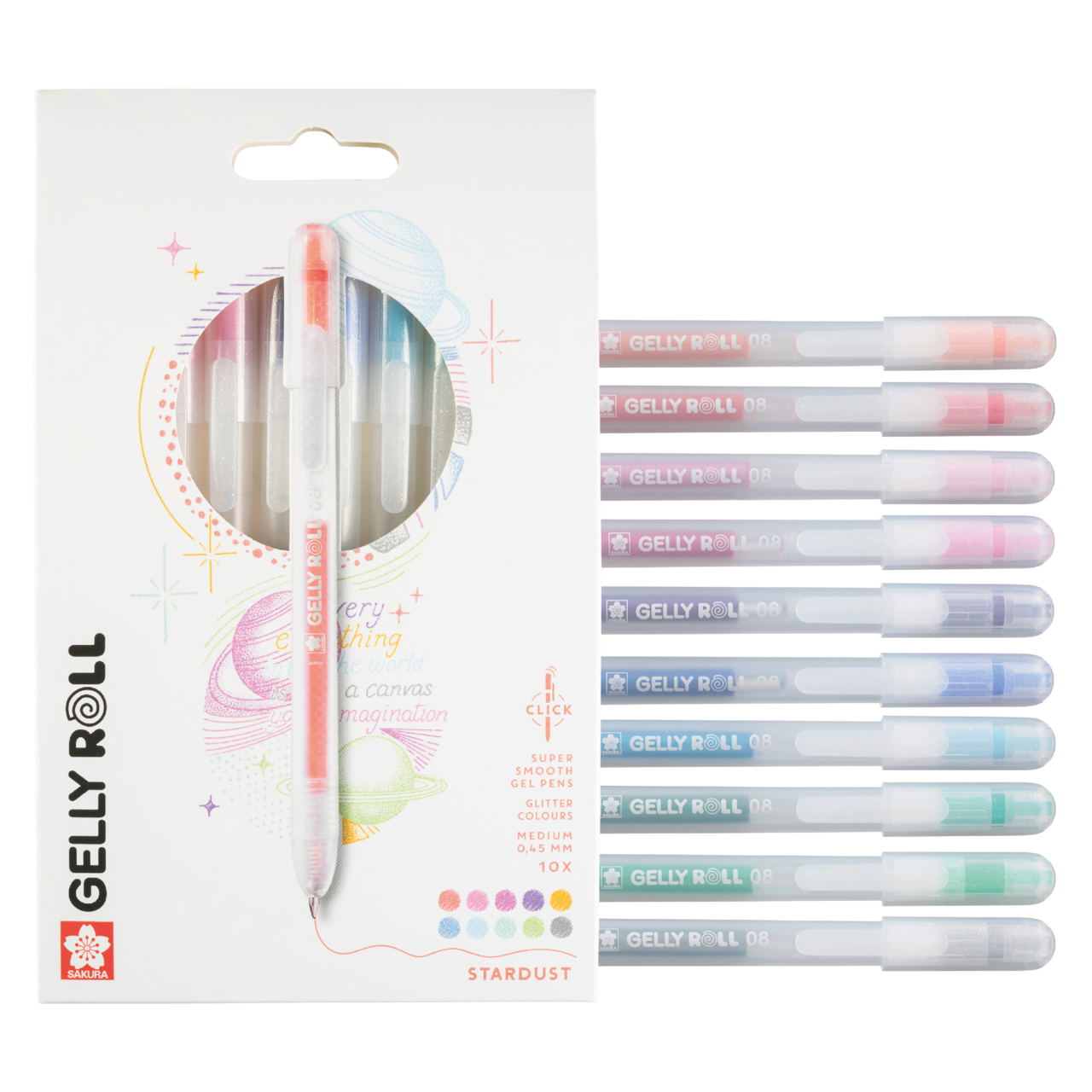 Sakura Gelly Roll stardust glitter gel pens, 10-set - Metalimo i Malmö AB