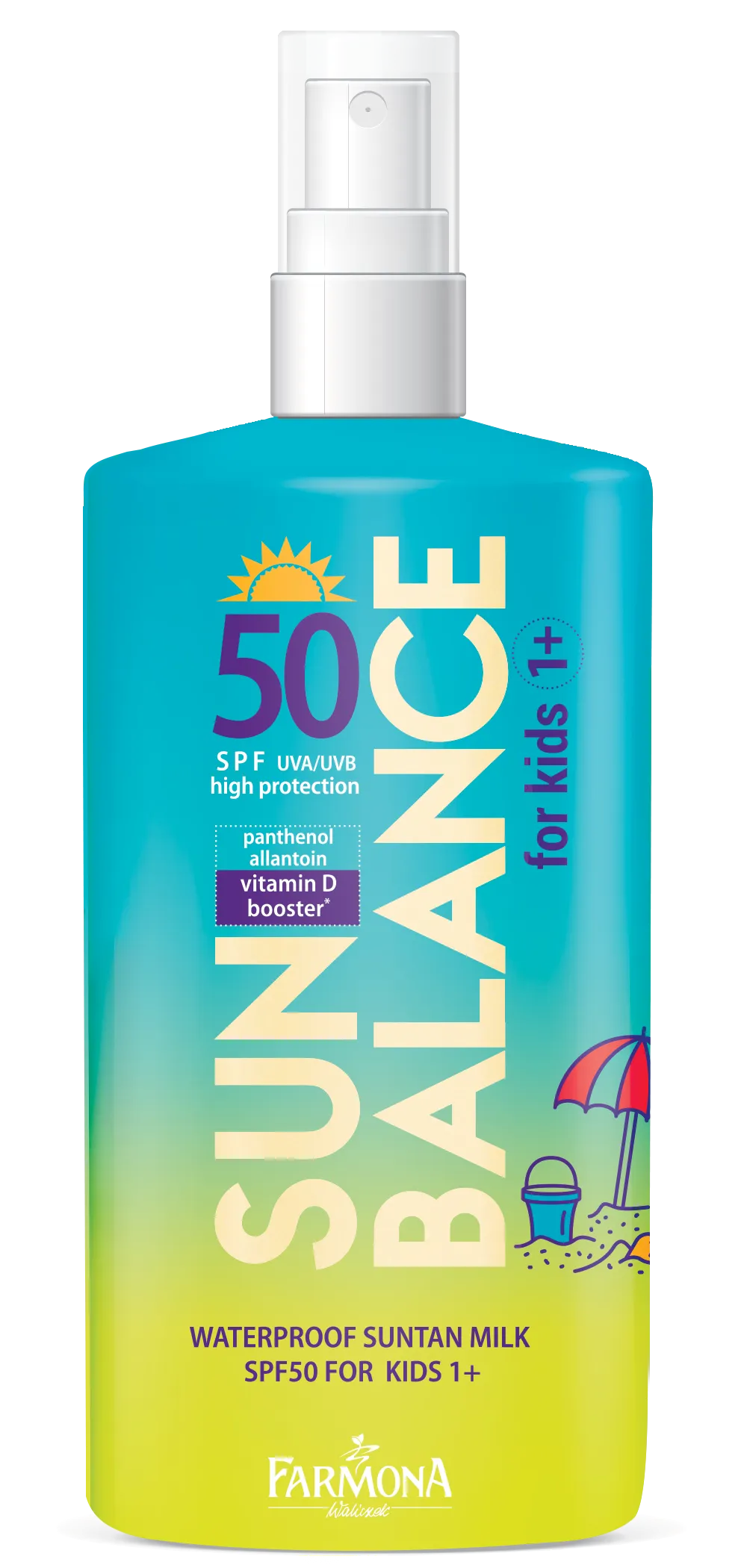 Solskydd SPF 50 för barn 1+ med vatten- och sandresistens - Mediconline