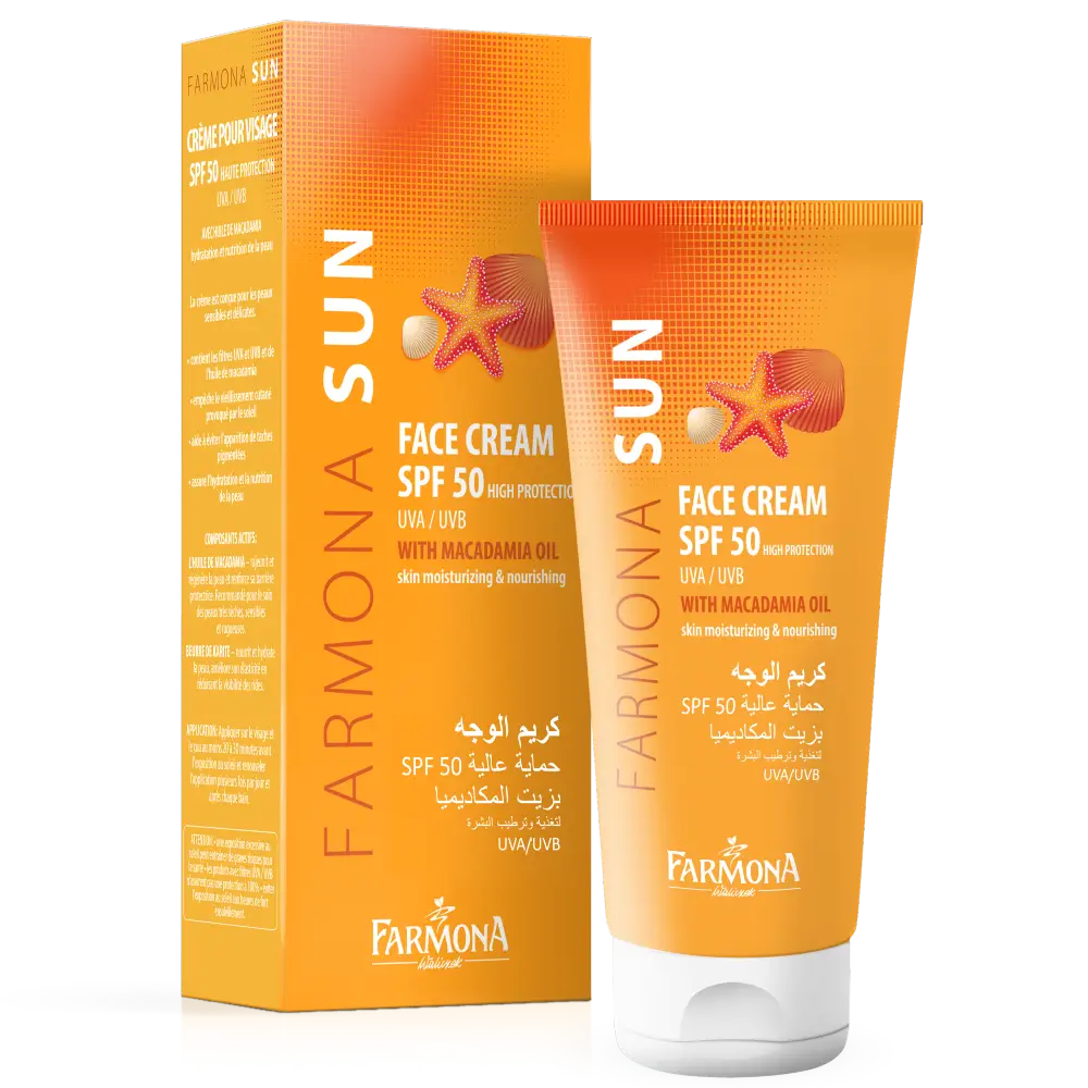 Solcreme til tør hud med SPF 50, beskytter mod UVA og UVB