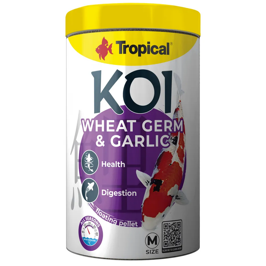 Tropical - Koi Wheat Germ & Garlic M 1000ml/320g - Akvariumkungen.se