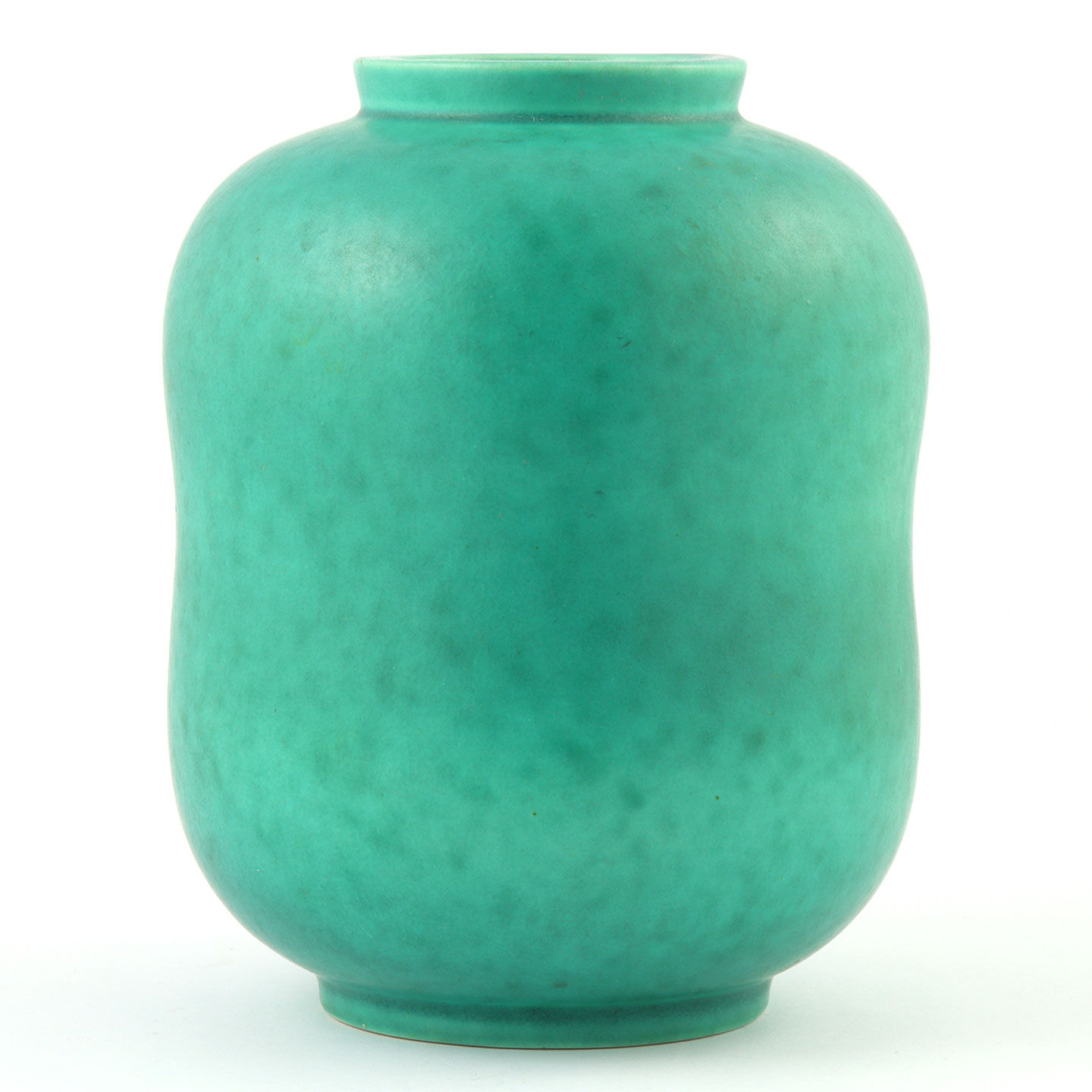 Wilhelm Kåge (1930s) Green Undulating Vase 16 cm
