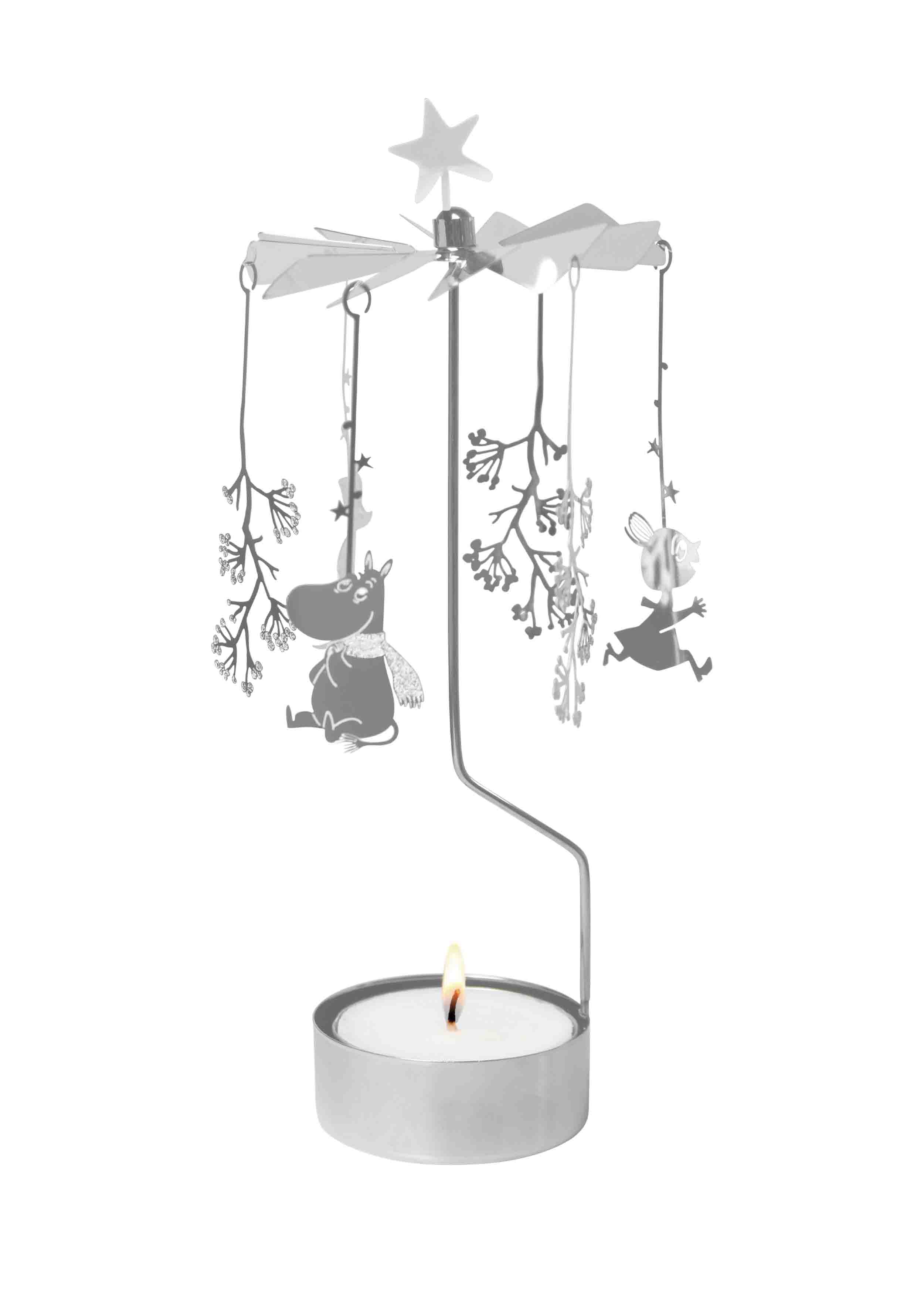 LARGE TEALIGHT SPINNER MOOMIN FIRST SNOW - Pluto Design Retailers