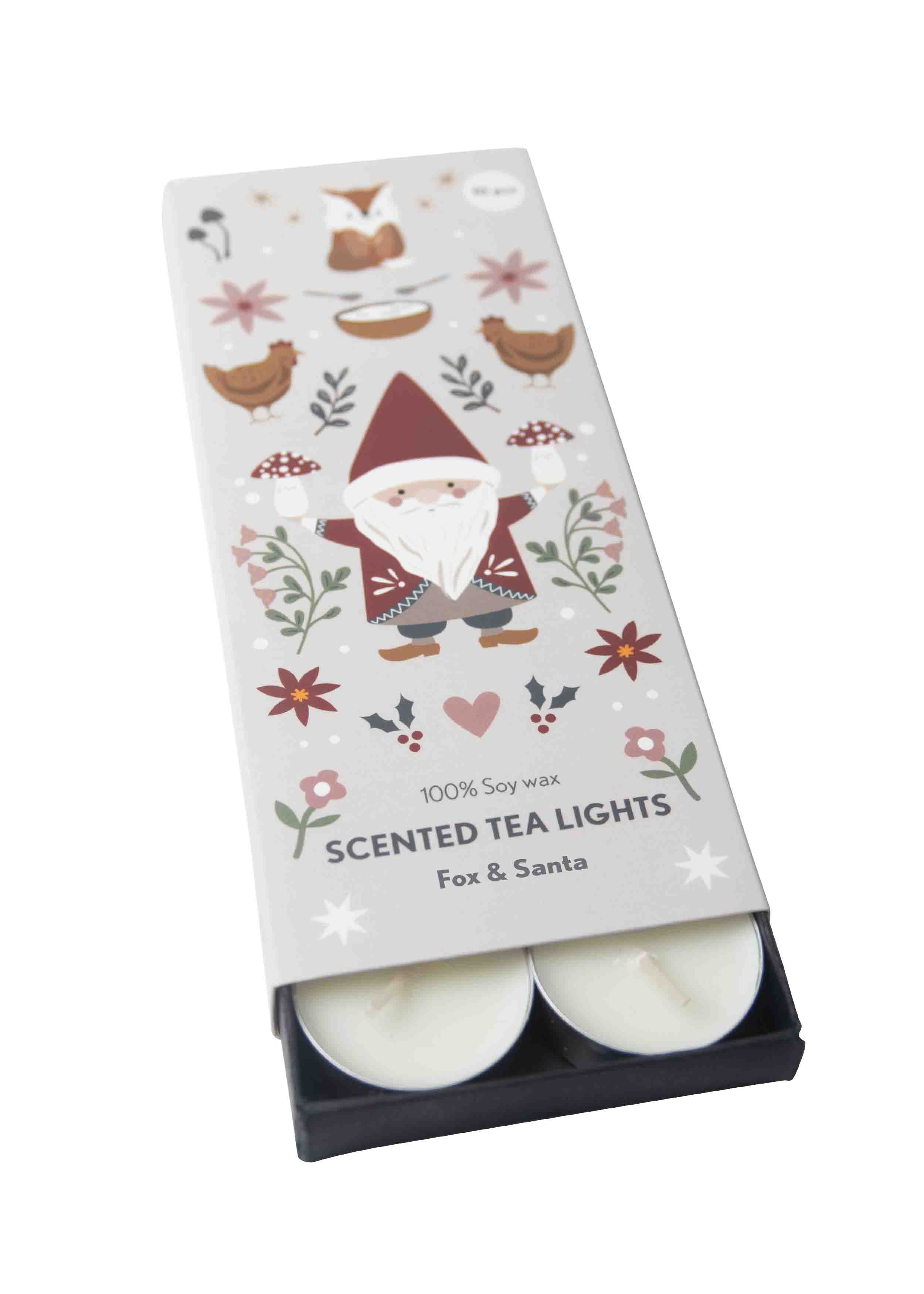 SCENTED TEALIGHTS FOX & SANTA 10-PCS - Pluto Design Retailers