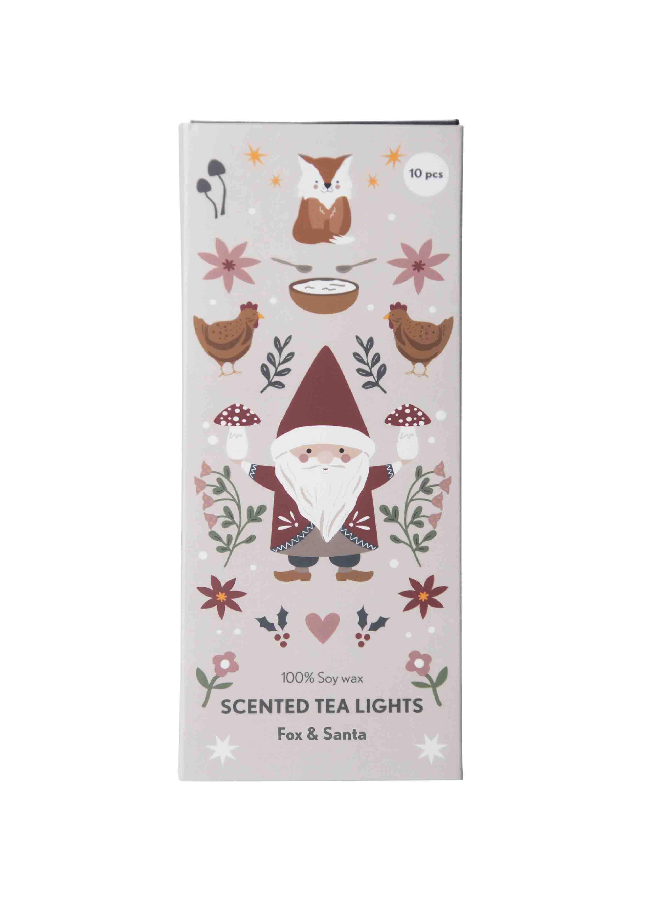SCENTED TEALIGHTS FOX & SANTA 10-PCS - Pluto Design Retailers