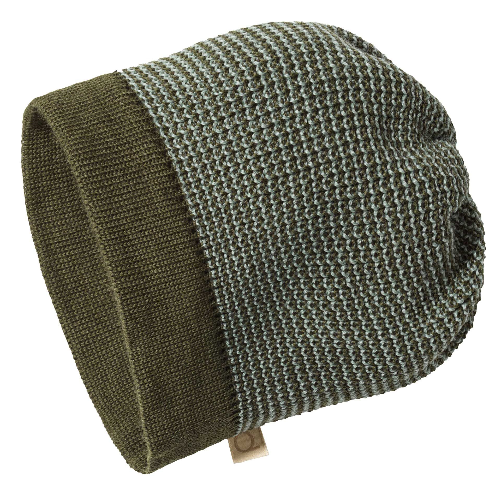 REA! Grön stickad vintermössa - melerad beanie från Disana - olive ...