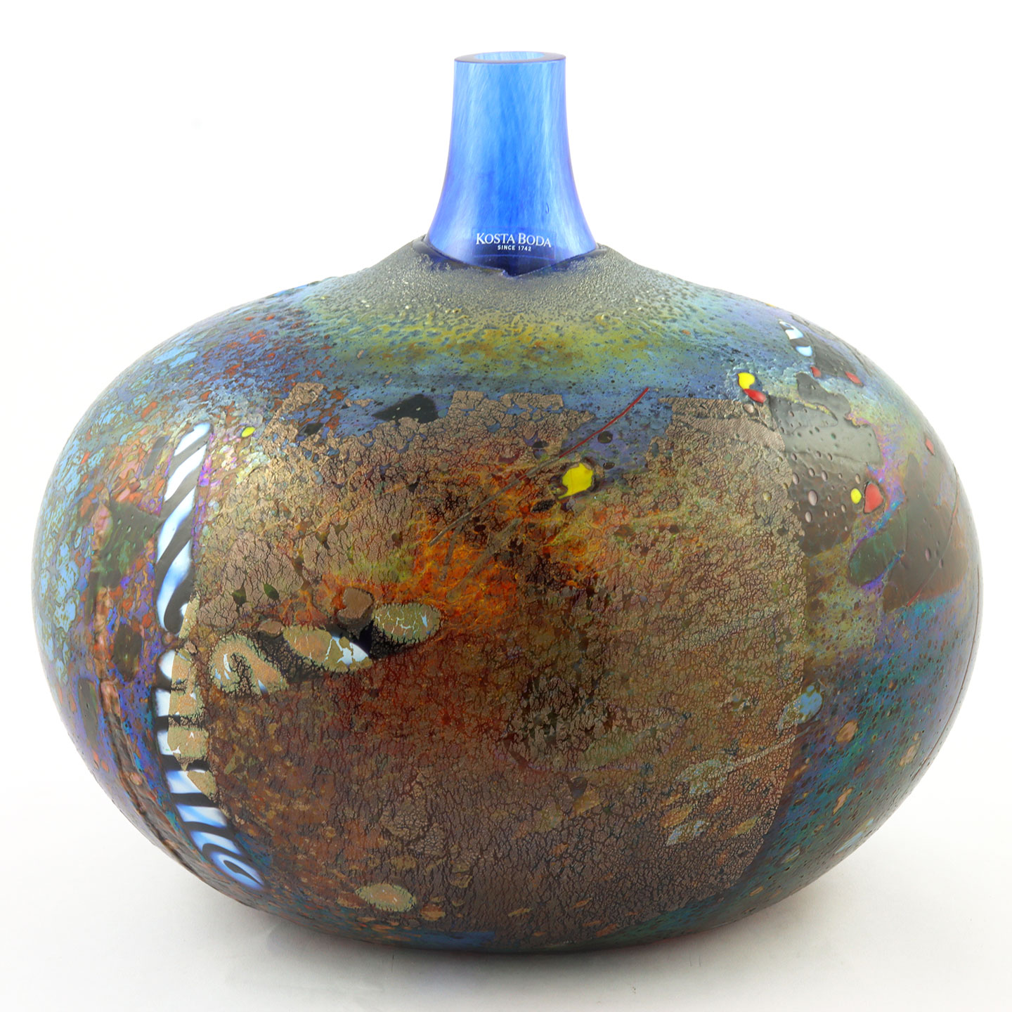 Bertil Vallien (Atelier 1980s) Polychrome Swelling Vase 24/22 cm