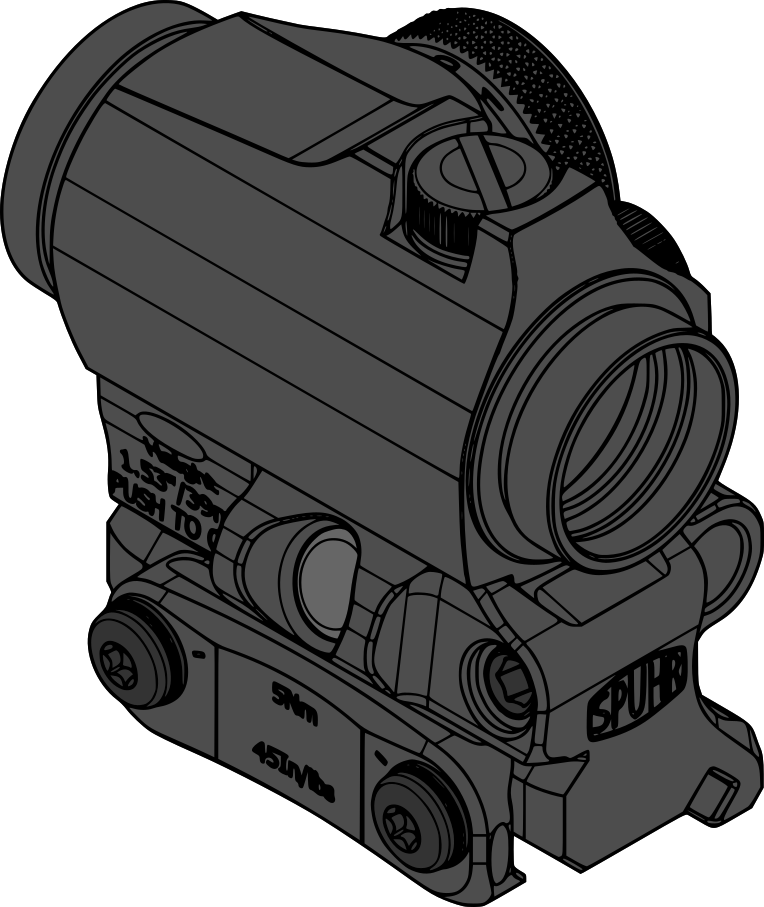 Spuhr Web Shop - RDF-20153 Aimpoint T-2 Flip Mount H39mm/1.53" PIC