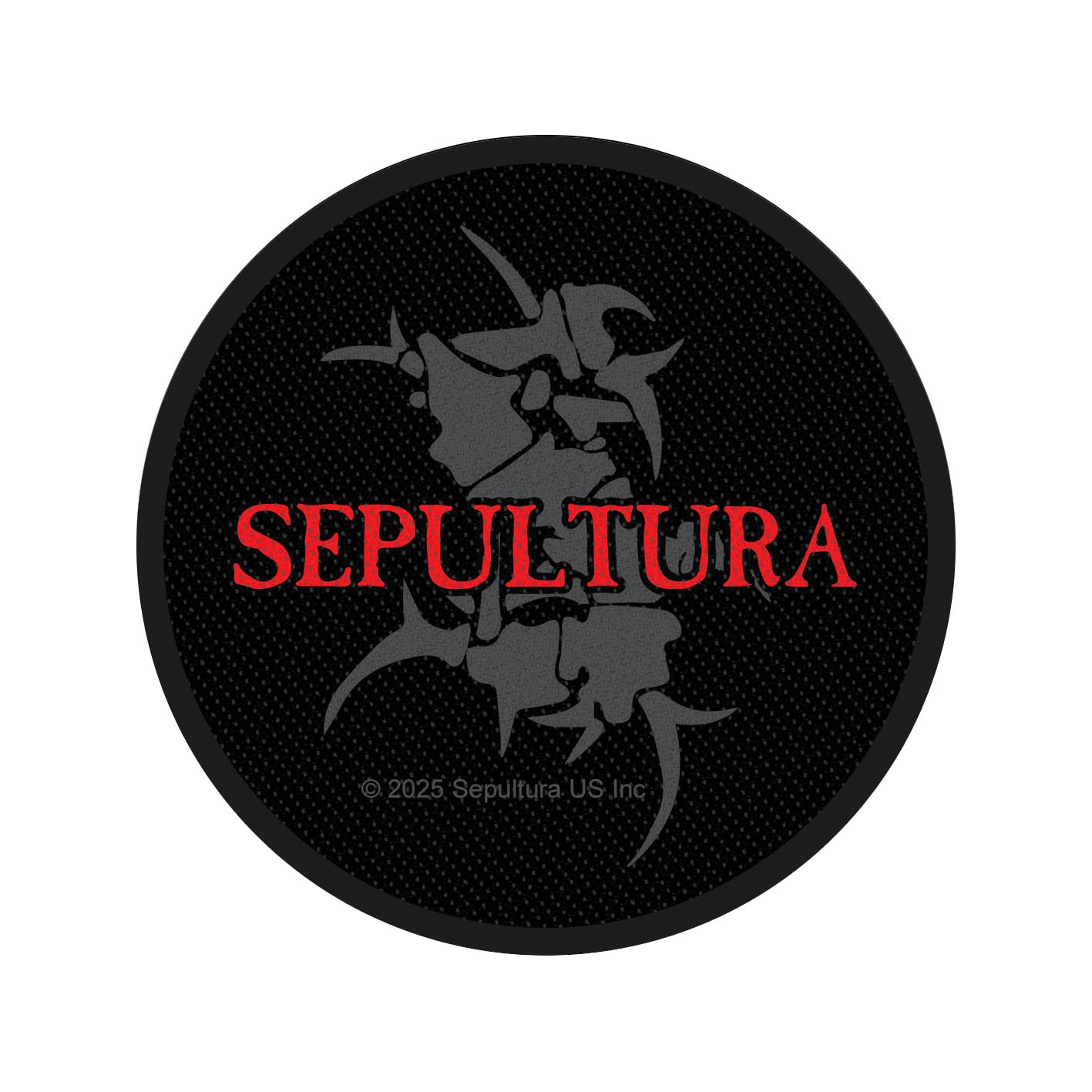 Sepultura Logo & Tribal S Grey Circular Patch - Rockzone