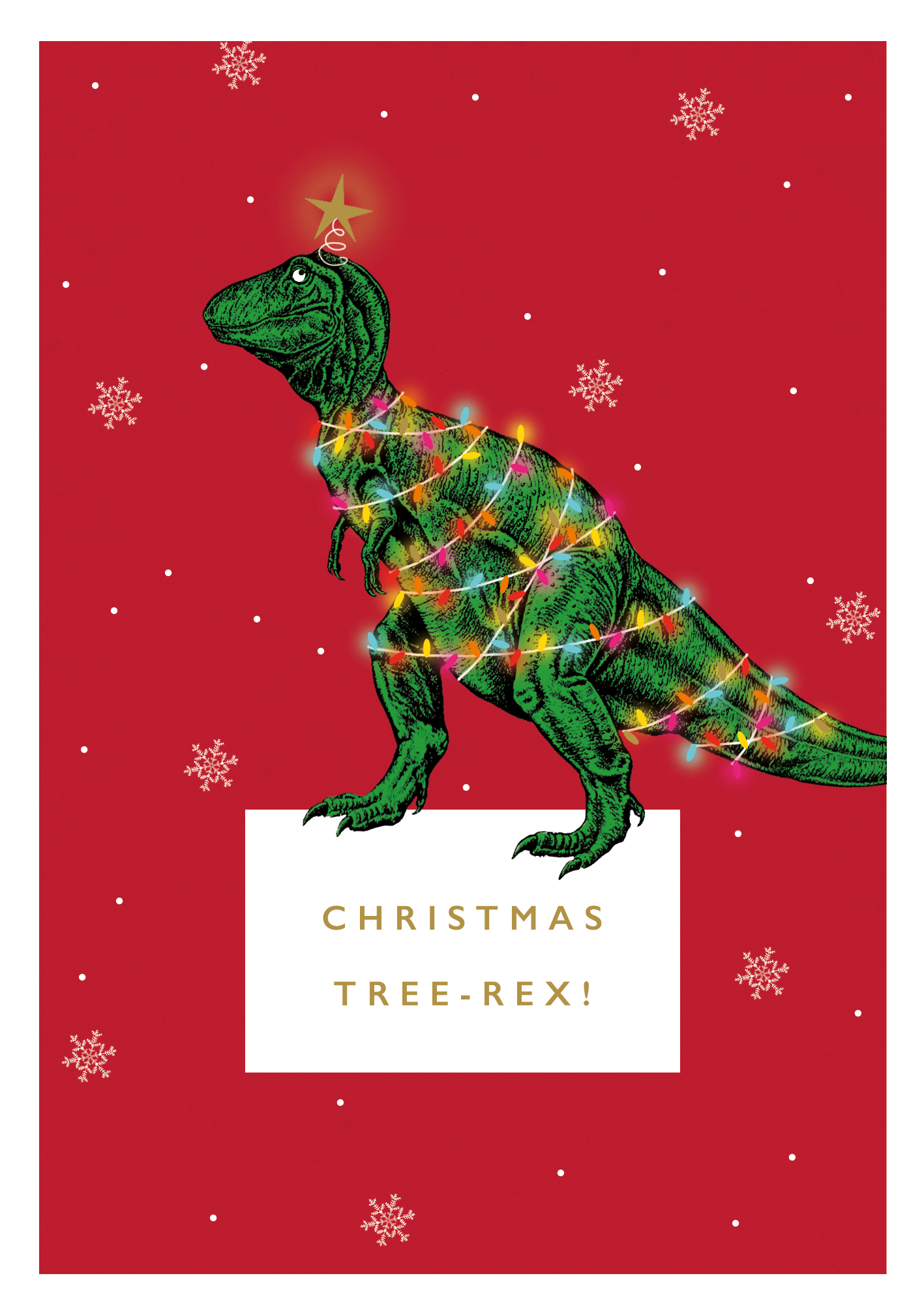CHRISTMAS TREE REX ROCK ON CARD - paperme.se