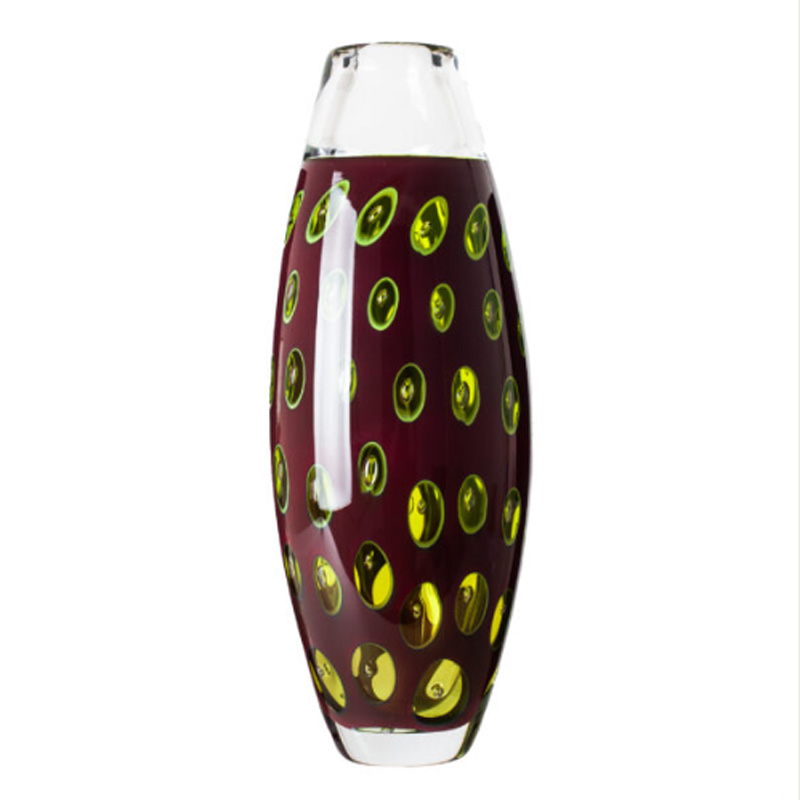 Peacock Vase Red - Sweden Crystal Design