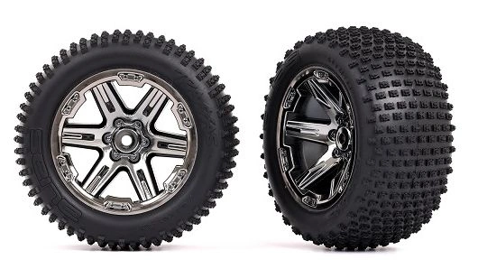 Traxxas 3772R Tires & Wheels Alias / RXT Black Chrome 2,8" Rear (TSM ...