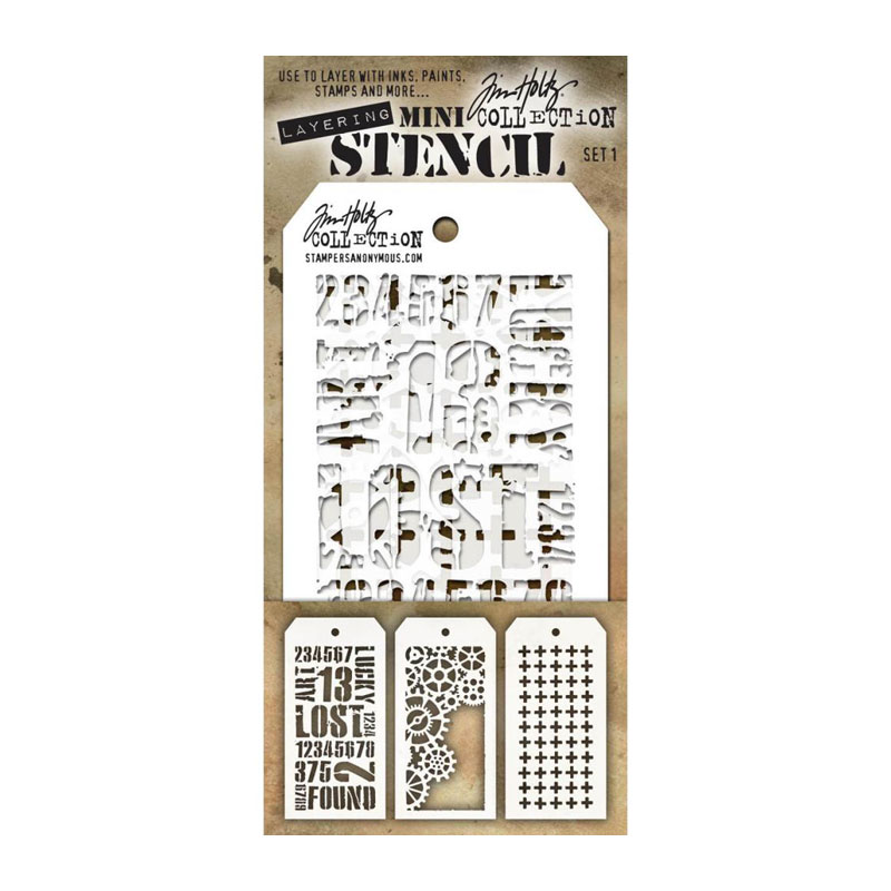 Tim Holtz Layering Mini Stencil - Set 1 - BumbleBee's Craft Shop