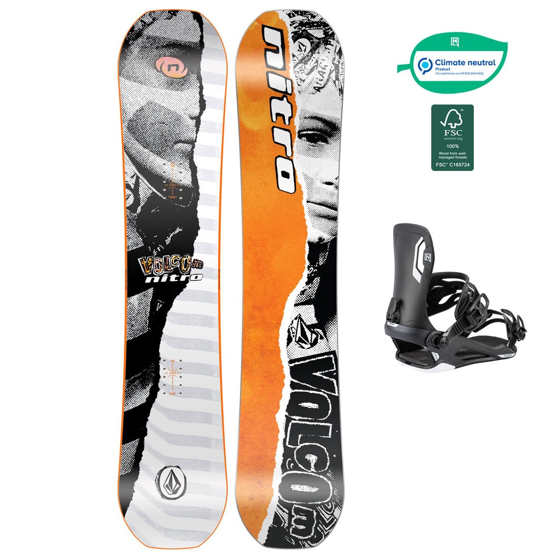 Nitro Snowboardpaket - Ripper Youth x Volcom 132 + Talent Ultra Black M ...