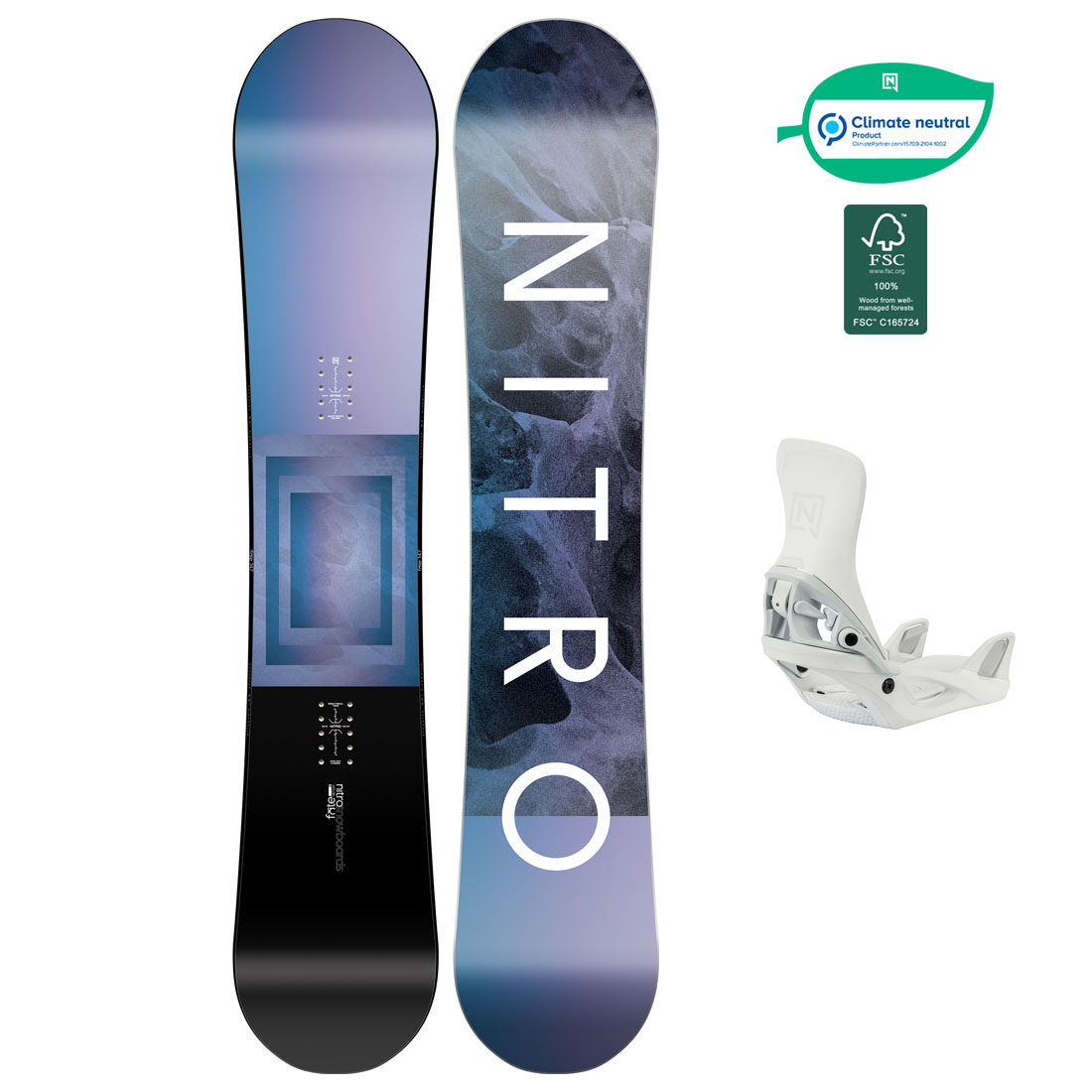 Nitro Snowboardpaket - Fate 153 + Step On White L - Standtall.se