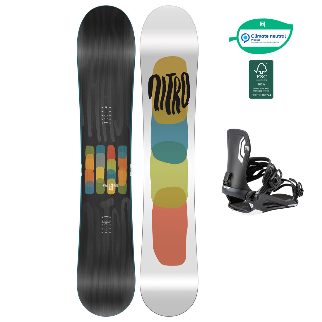Nitro Snowboardpaket - Phase 155 + Talent Ultra Black M - Standtall.se
