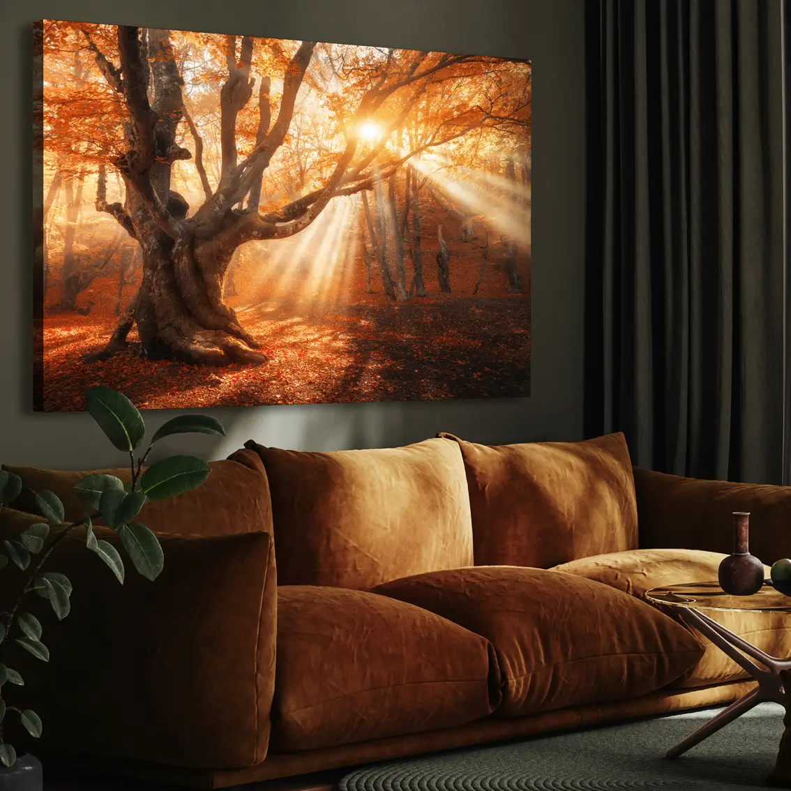 Sunlit Grove – Autumn Forest Photo Art | Canvasbutik.com