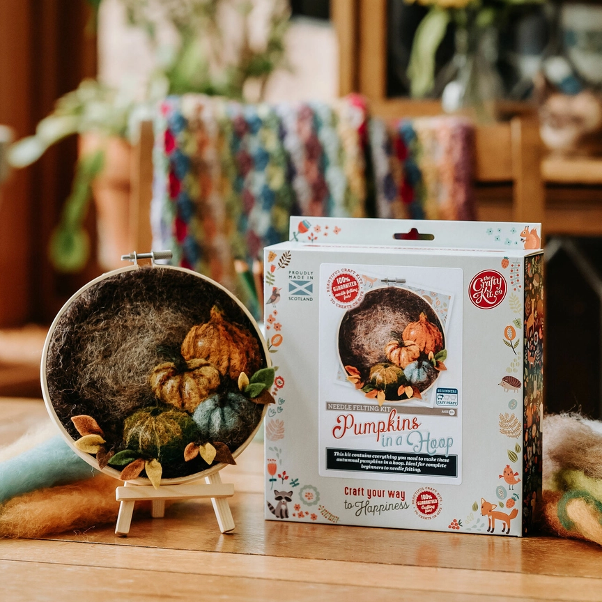 REA! Måla med ull: Pumpa i ett Hoop Needle Filt Craft Kit från The ...