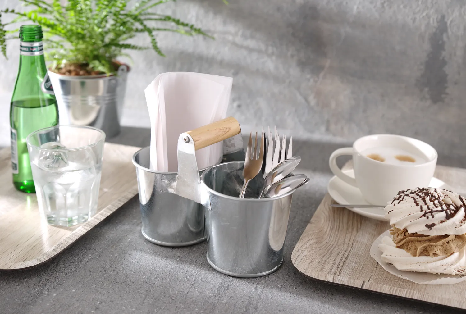 Serving tray with melamine laminate, non slip, with Wood light-design ...